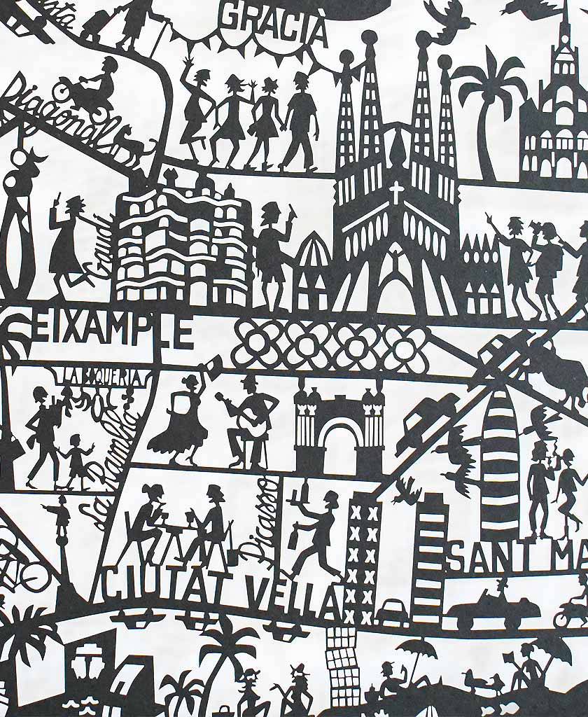 Barcelona Paper Cut Map | Famille Summerbelle