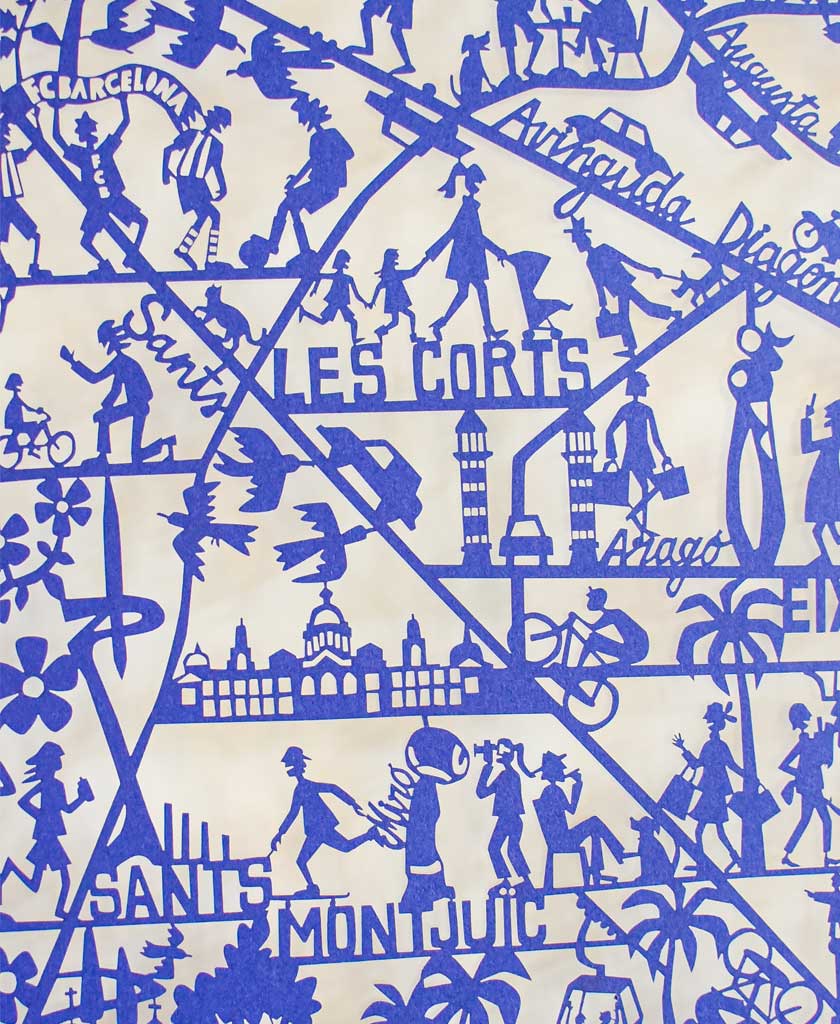 Barcelona Paper Cut Map | Famille Summerbelle