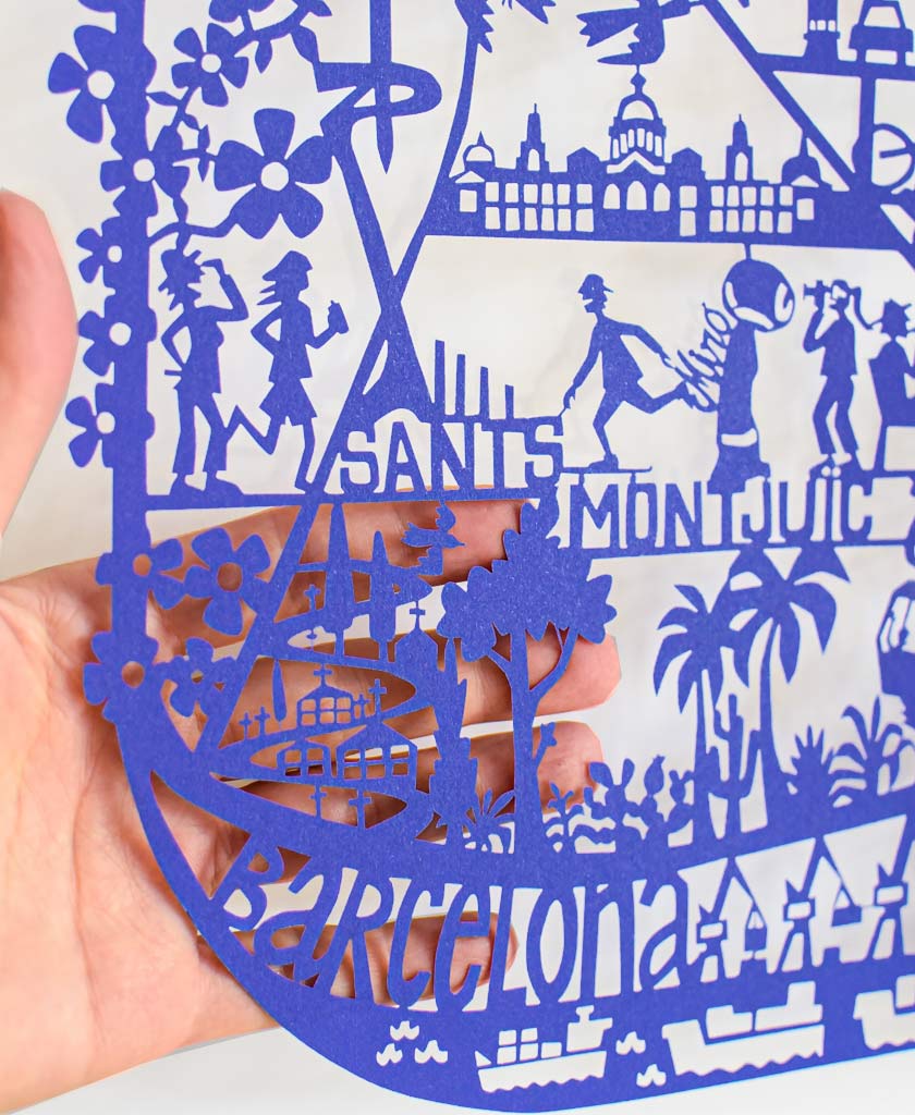Barcelona Paper Cut Map | Famille Summerbelle